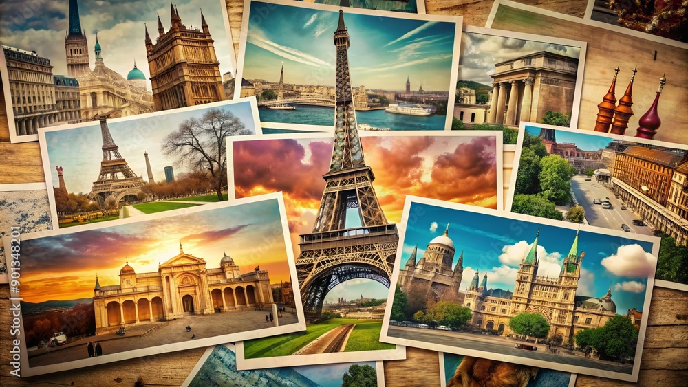 Vintage travel inspiration: a colorful, eclectic stack of old ...