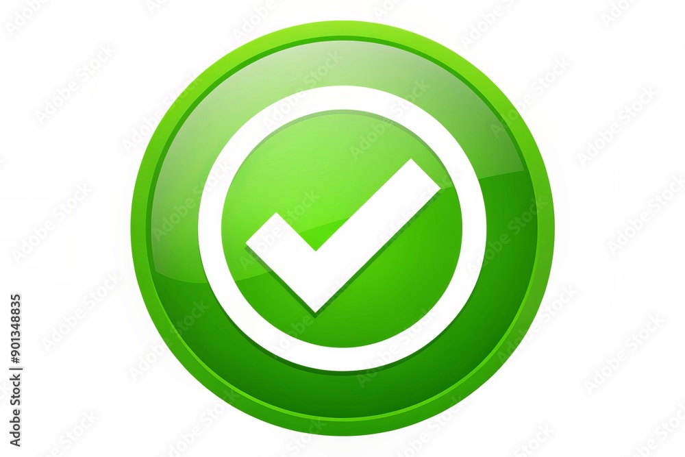 green circle with green tick flat ok sticker icon green check mark icon ...