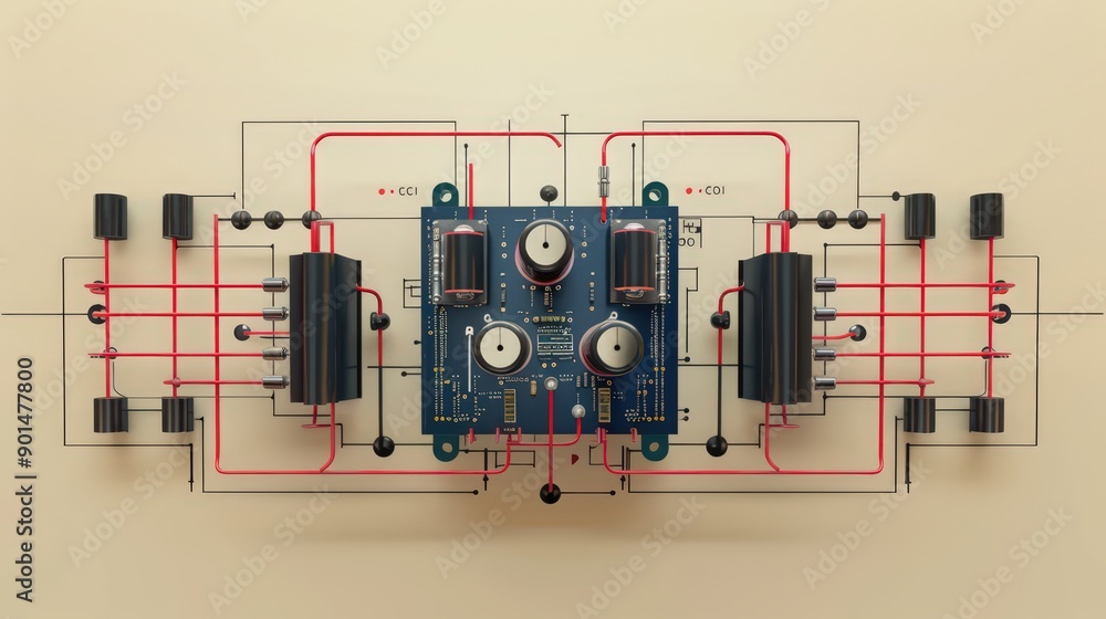 Stock-Illustration „Diagram of a differential amplifier circuit ...