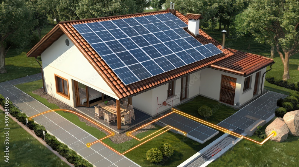 Diagram of the invention of the solar panel, illustrating its ...