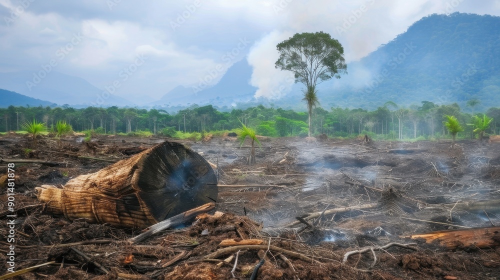 Deforestation: The removal of large tracts of trees from forested areas ...