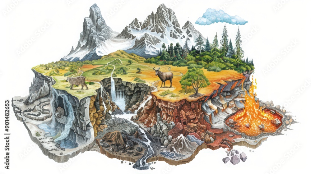 Ilustración de Stock Diagram of the rock cycle, showing how igneous ...