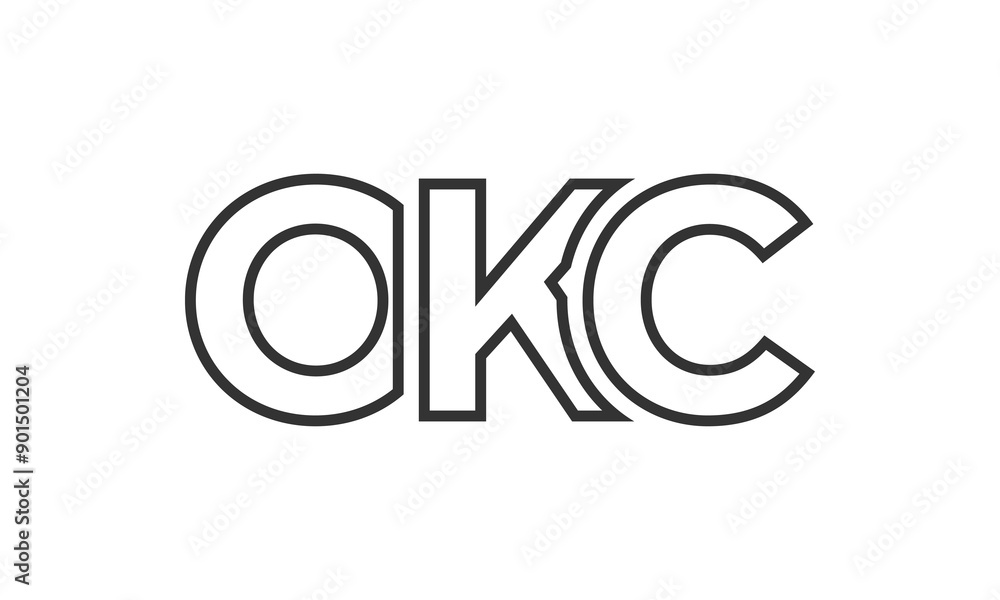 OKC logo design template with strong and modern bold text. Initial ...