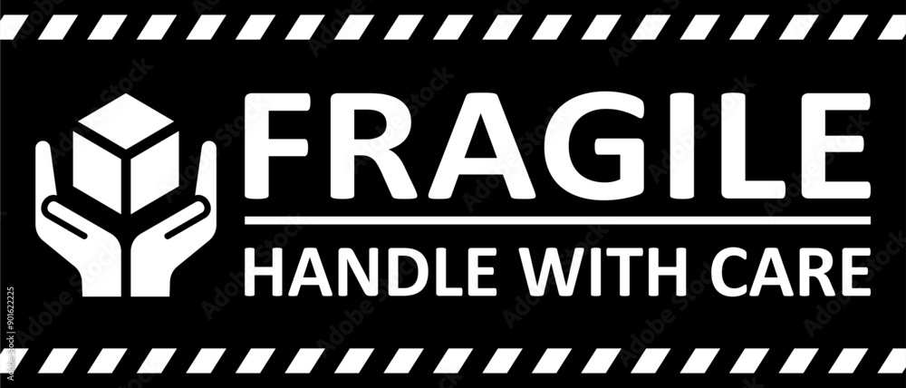 Fragile package icons set, handle with care logistics and delivery ...