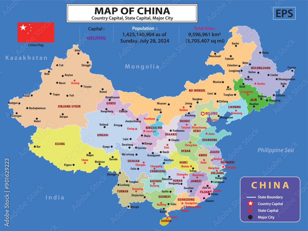 Geography politics map of countries. Map of country with capital, state ...