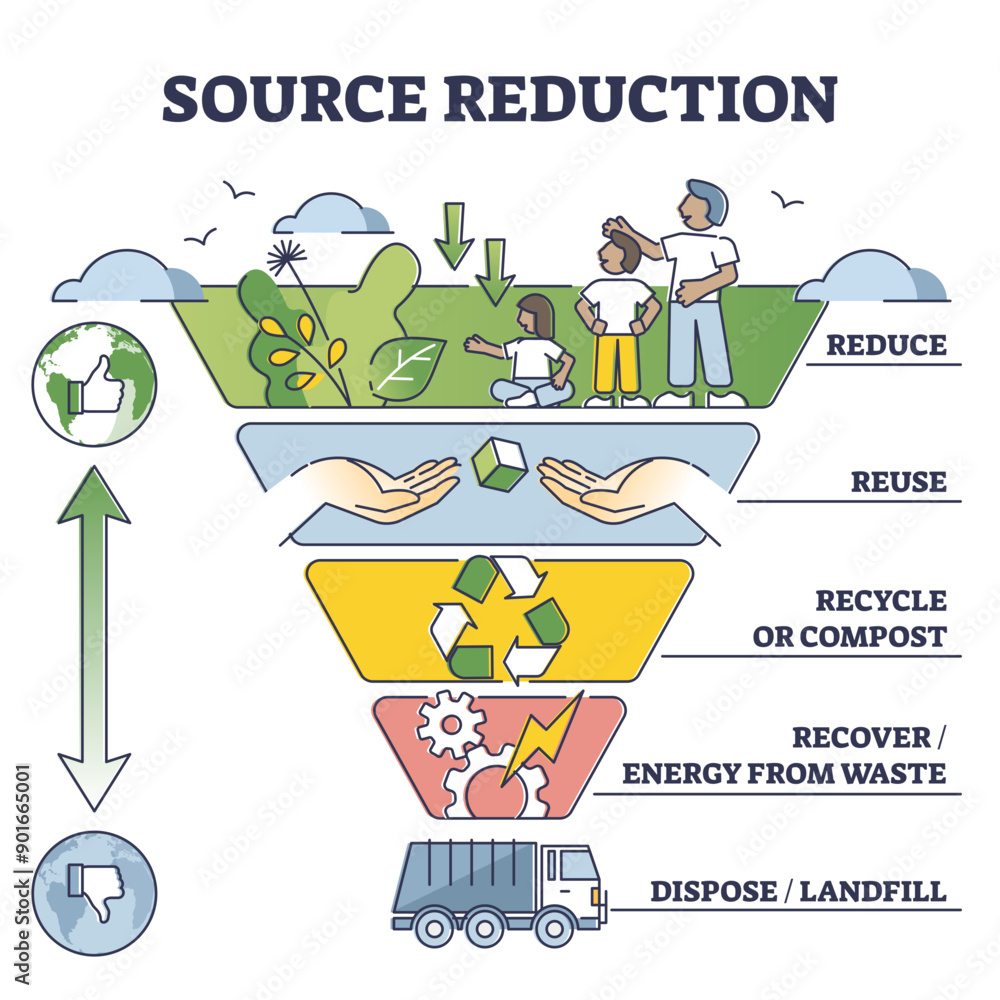 Source reduction and environmental friendly waste management outline ...