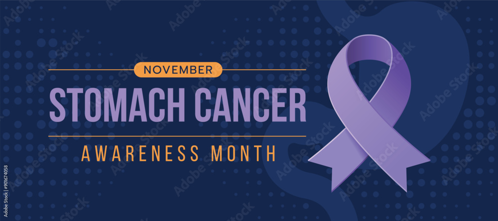 Stomach cancer awareness month - Text and Periwinkle ribbon awareness ...