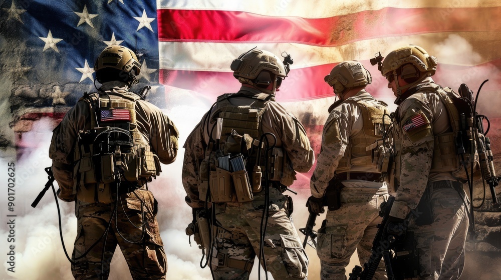 American Flag Background with United Team Stock Photo | Adobe Stock