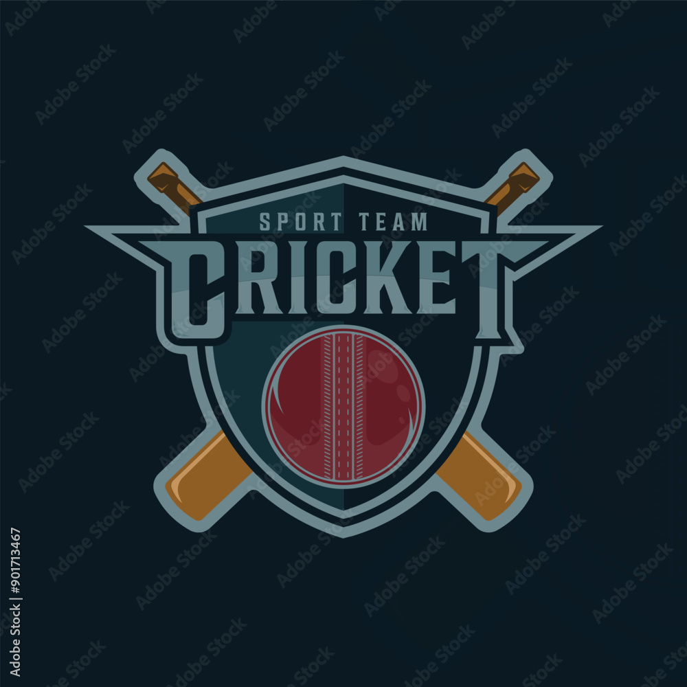 cricket sport emblem logo vector illustration template icon graphic ...