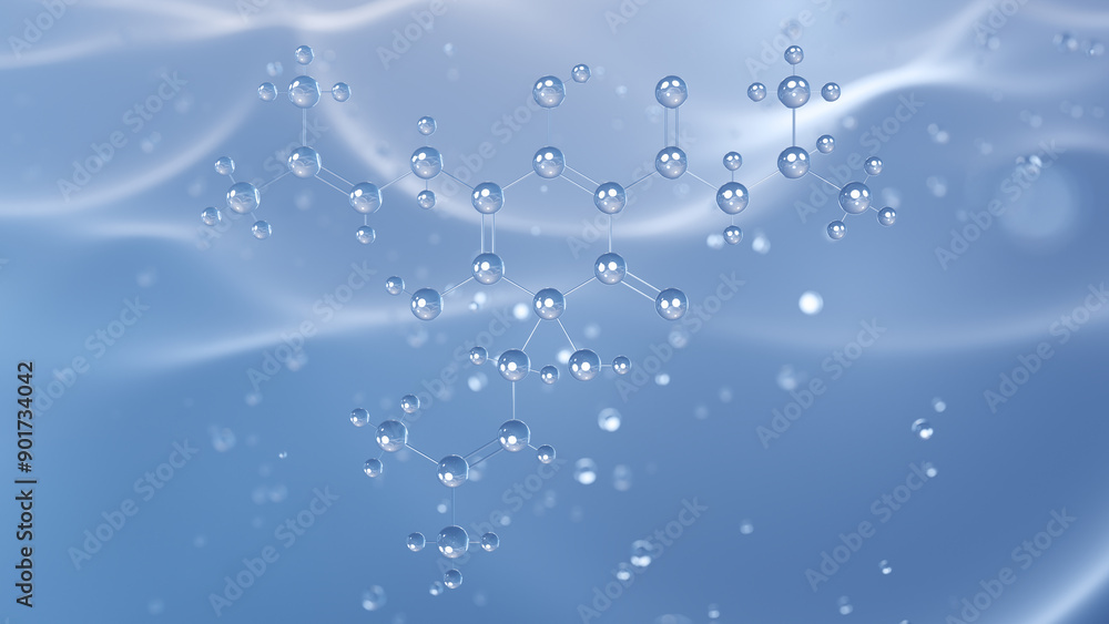 humulone molecular structure, 3d model molecule, alpha acids ...