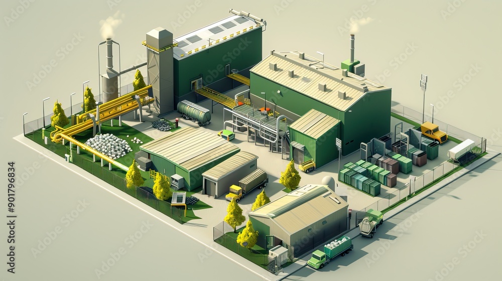 Isometric 3D Views of Recycling Facilities. An Overview of Sustainable ...
