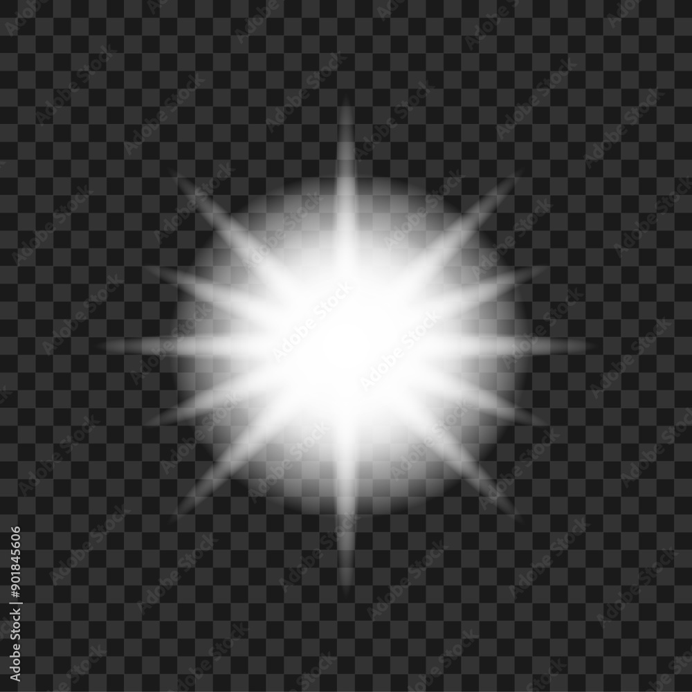 Blinding white flash of light on a transparent background Stock Vector ...