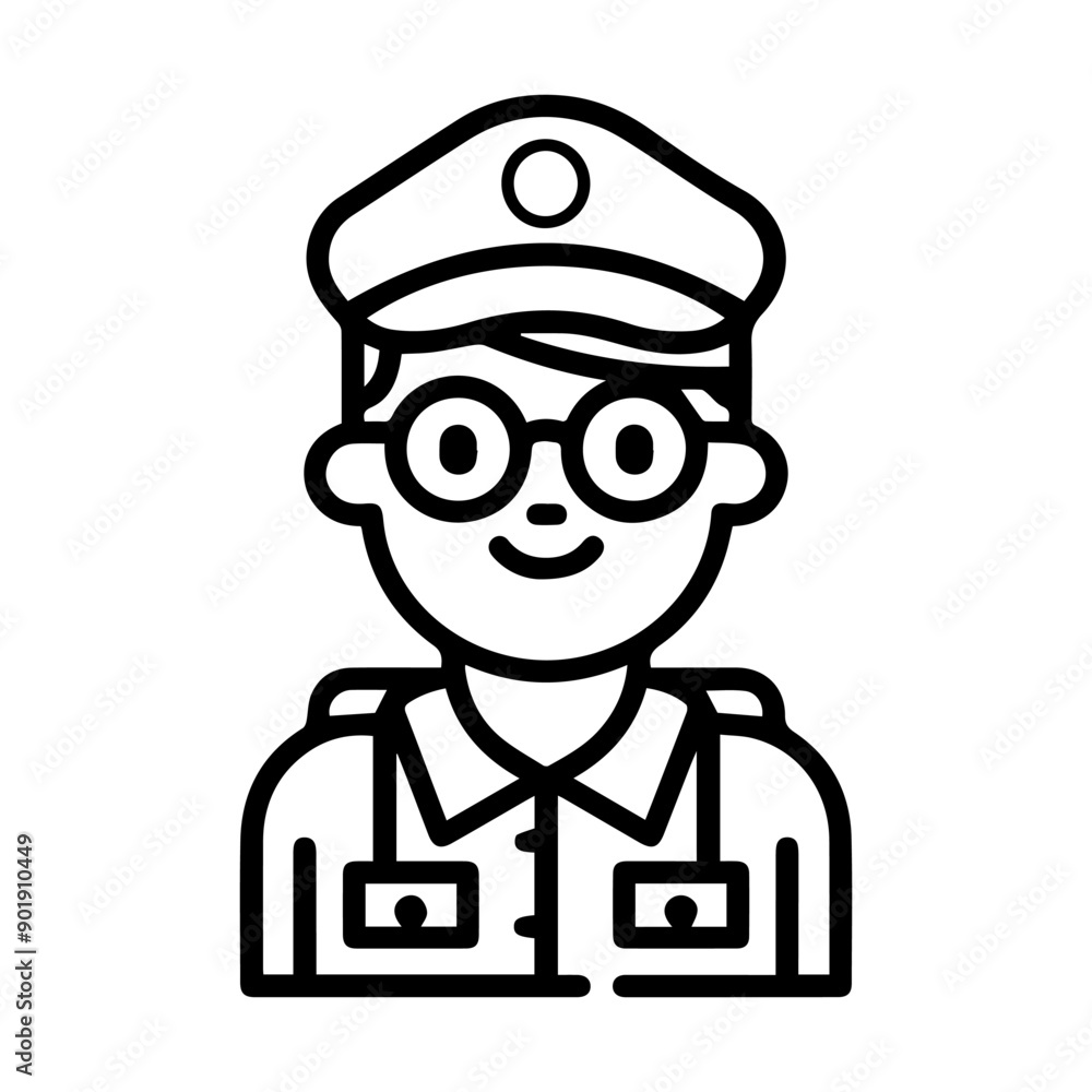 Postman Icon Or Modern Line Symbol Vector Line Art And Icon Design With Bold Outline Black And