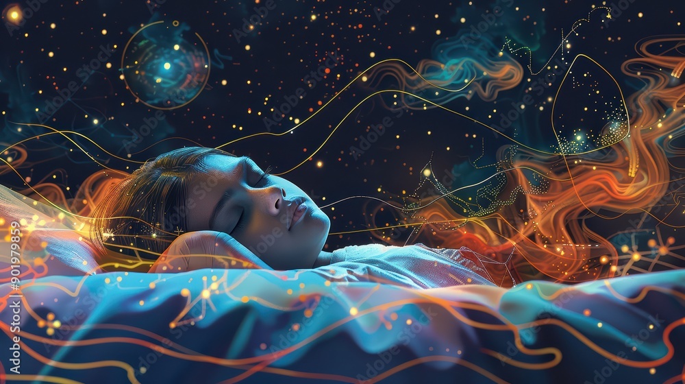 Infographic of the different stages of sleep, including NREM and REM ...