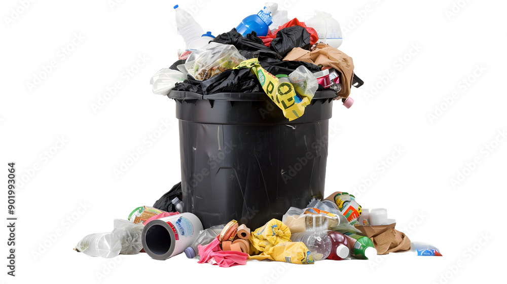 Pile of garbage isolated on transparent background, png file white ...