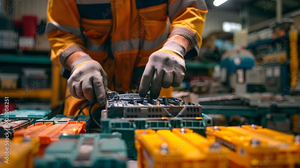 Hands of an auto mechanic using tools to check the electrical system ...