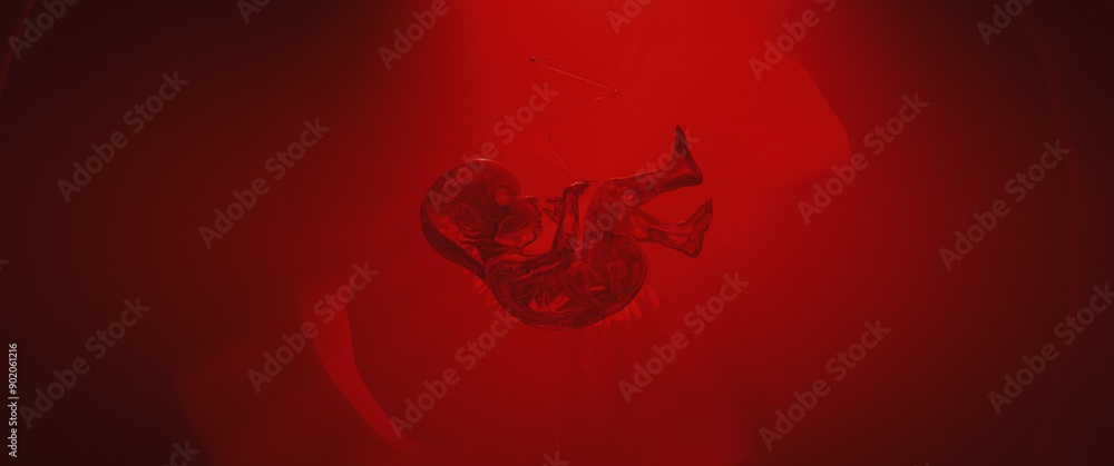 Developing human embryo. 3d rendering. Artificial insemination ...