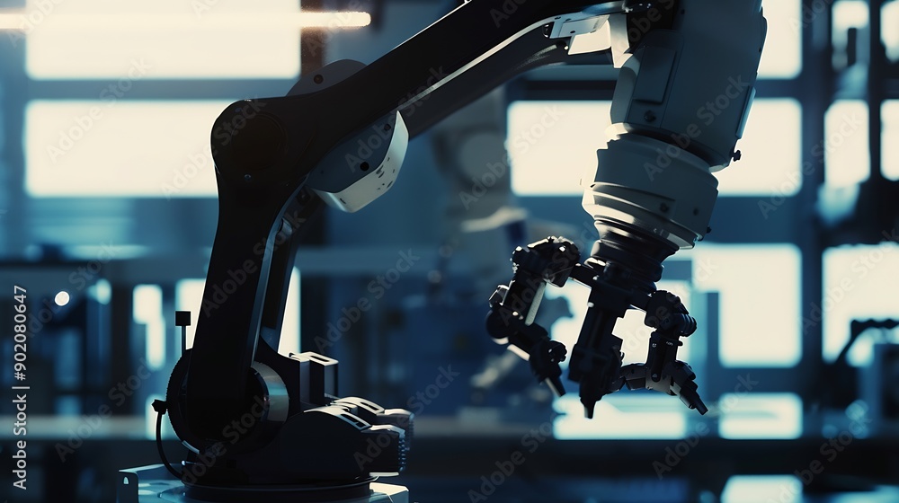 MLP Robot arm AI analyzing mathematics for mechanized industry problem ...