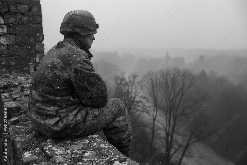 Foto de Stock Reflecting suffering and grief, representation of ...