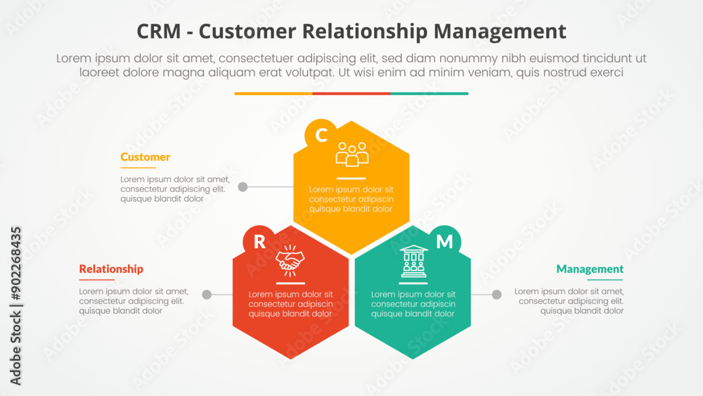 CRM customer relationship management infographic concept for slide ...