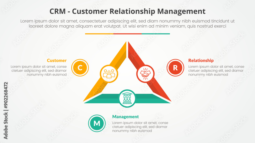 CRM customer relationship management infographic concept for slide ...