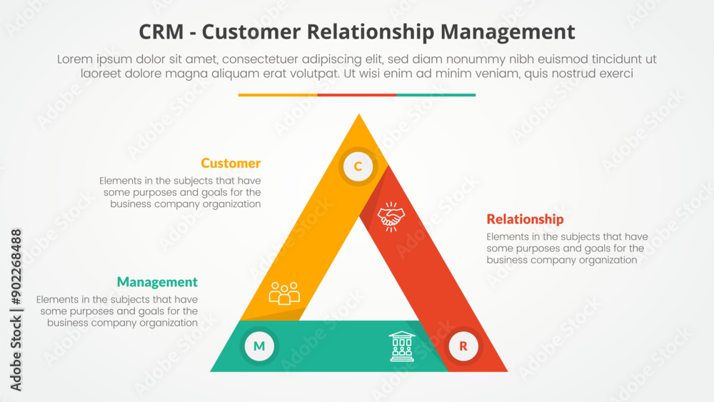 CRM customer relationship management infographic concept for slide ...