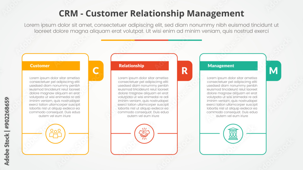 CRM customer relationship management infographic concept for slide ...