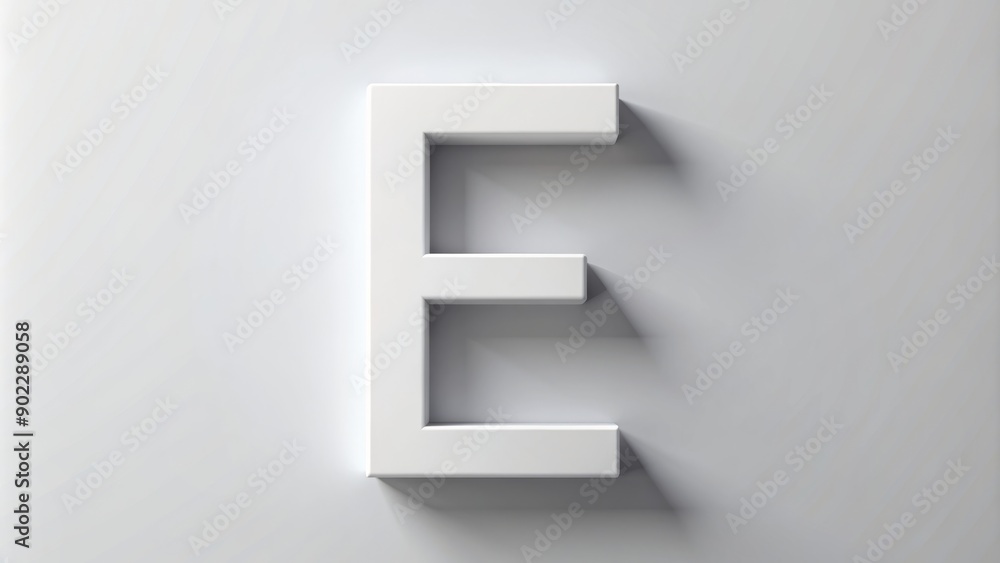 Simple white uppercase Letter e isolated on a transparent background ...