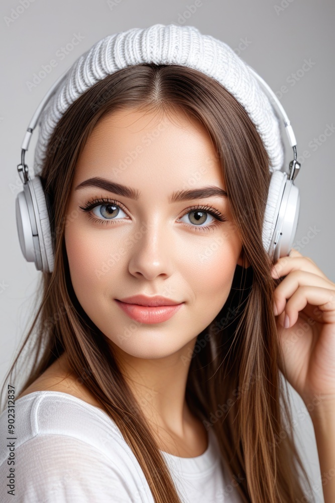 Photograph a cute Russian girl with a pure white background ...