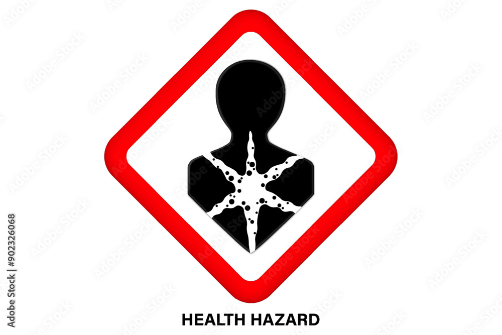 Health hazard warning sign vector. Globally harmonized system hazard pictograms symbol. Warning ...
