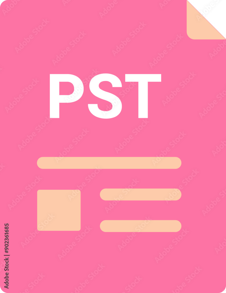 PST File icon minimal outline with symbols Stock Vector | Adobe Stock