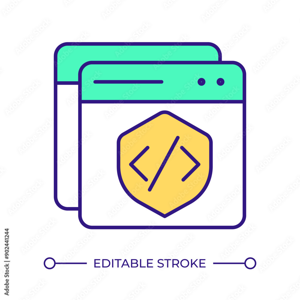 RASP RGB color icon. Software development life cycle. Internet security ...