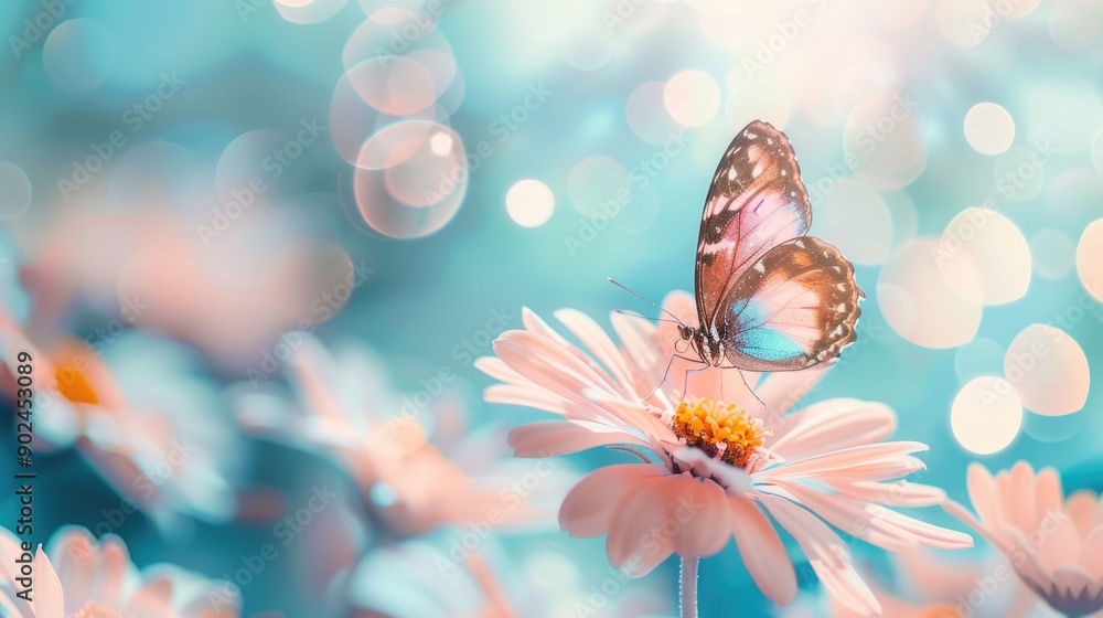 Nature of butterfly and flower in garden using as background ...
