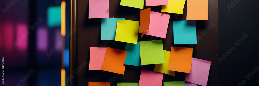 Sticky Note Post It Board Office. meeting at office and use post it ...