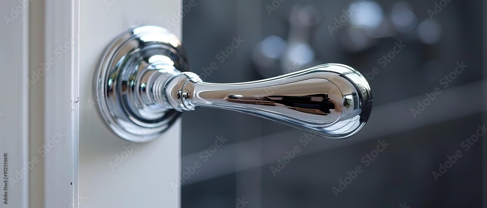 Bathroom door handle with germs, germs, bathroom, highlighting common ...