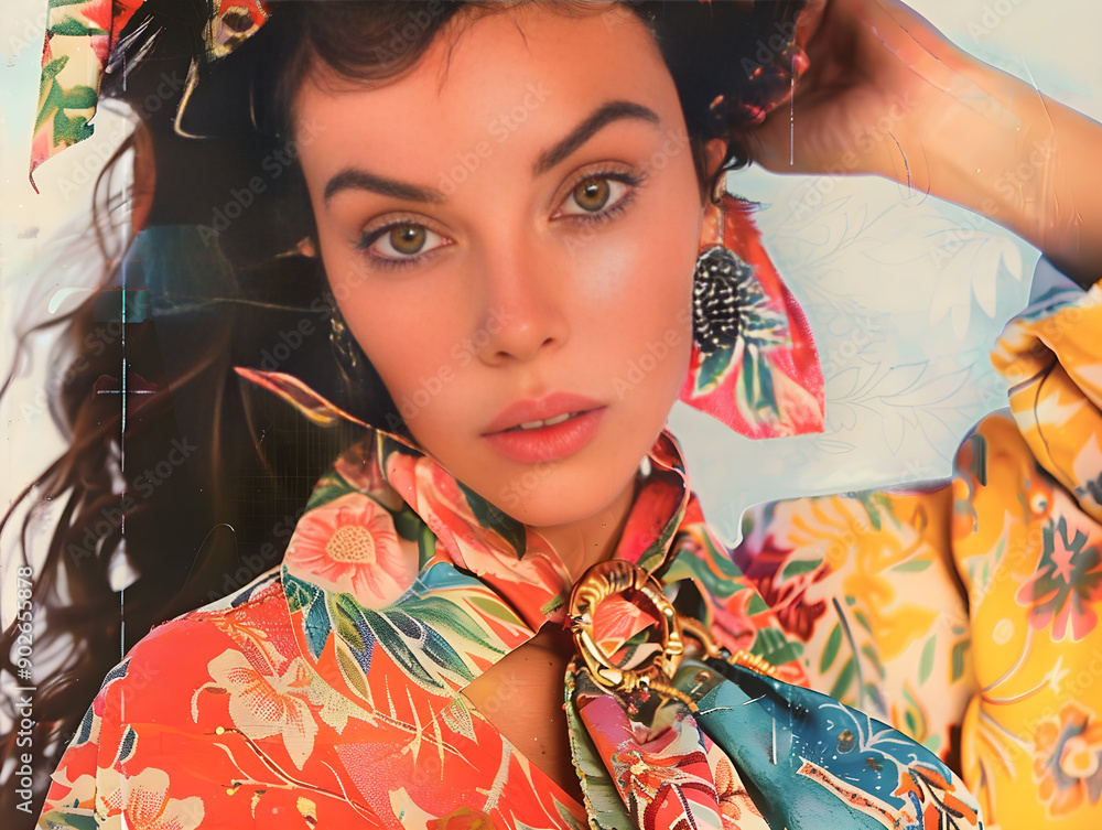 Celebrity in stunning attire gracing the cover of a chic fashion ...
