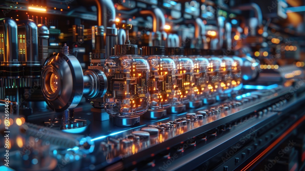 Detailed Tack-Sharp Photo of a Quantum Computer with Complex ...