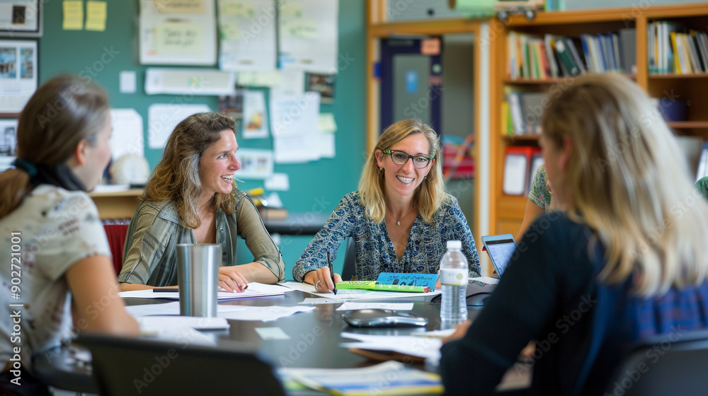 of teachers collaborating in a faculty meeting Stock Photo | Adobe Stock