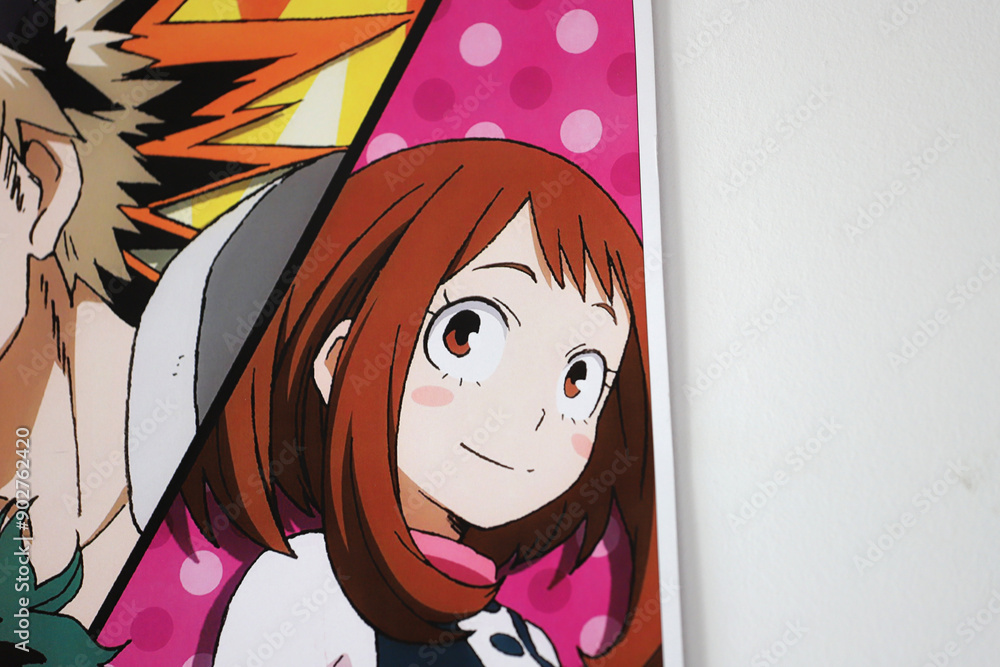 Ochako Uraraka. Poster with the characters from the manga and anime ...