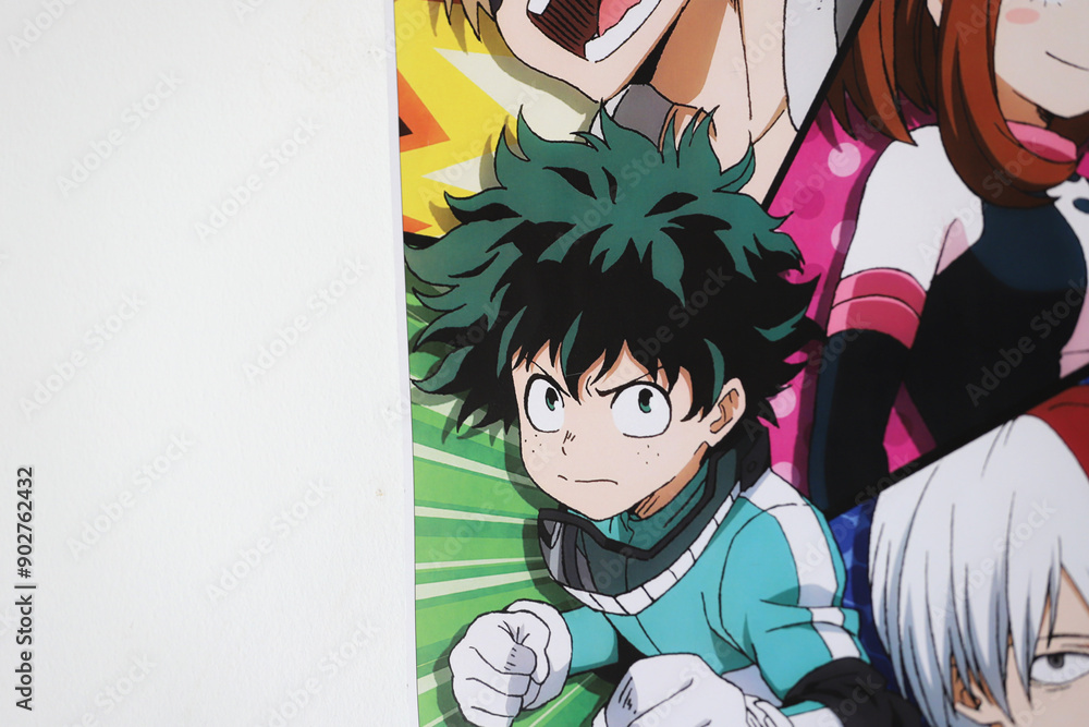 Izuku Midoriya. Poster with the characters from the manga and anime ...