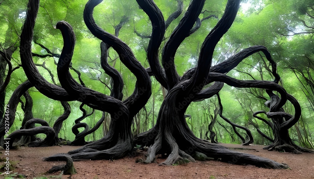 Temporal Forest: A forest where time flows differently; ancient trees ...