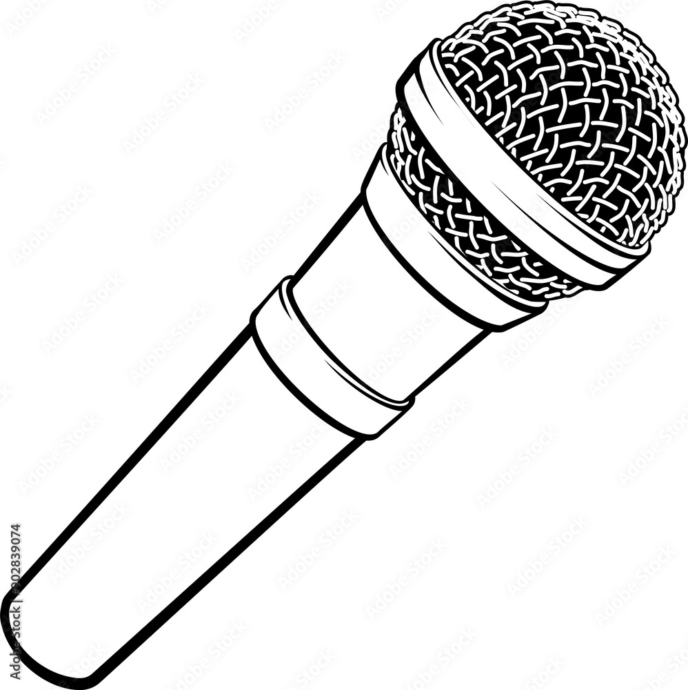 Mic Microphone Cartoon Illustration Icon Stock Illustration | Adobe Stock