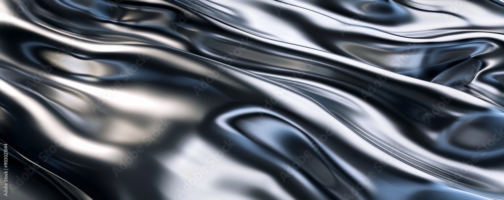 Abstract liquid mercury metal texture flowing background Stock ...