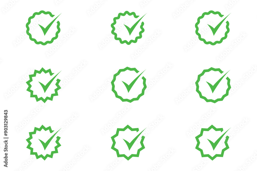 Green tick mark check box polygon style Stock Vector | Adobe Stock