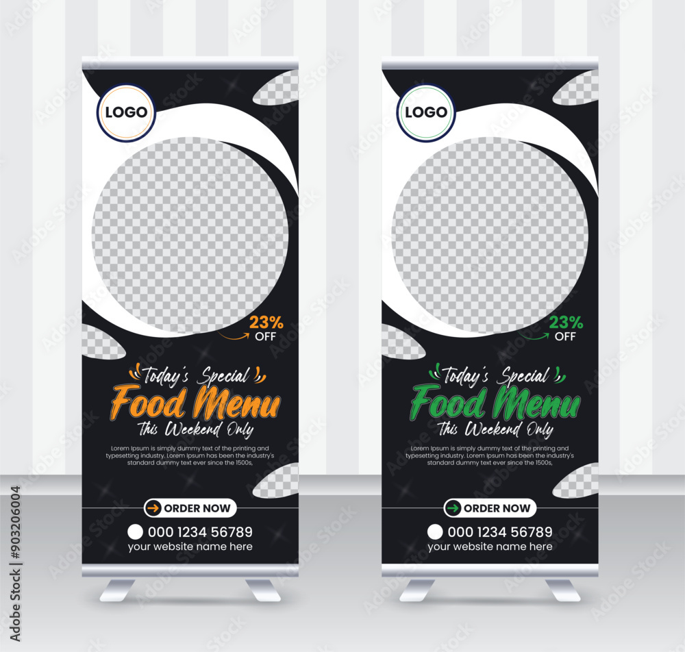Today's special food menu and restaurant roll-up banner x or roll-up ...