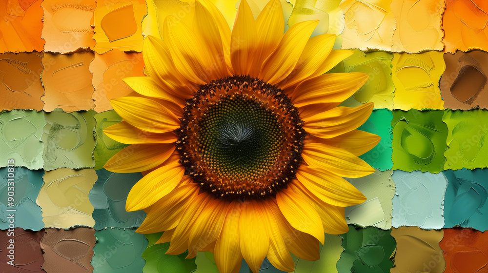 Detailed Illustration of a Sunflower Color Palette with Labeled Color ...