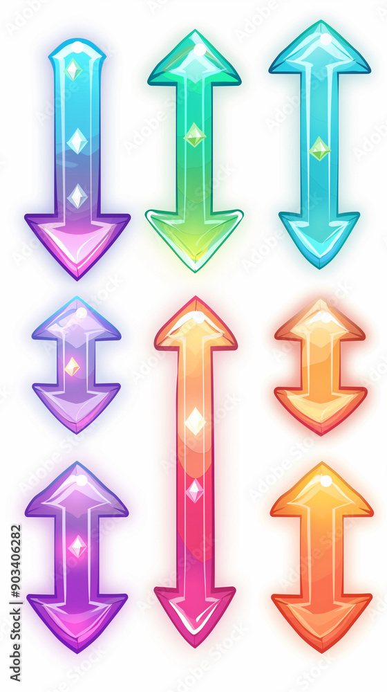 Seamless Arrow Button Sprite Sheet for Endless Runner Menu Game on ...