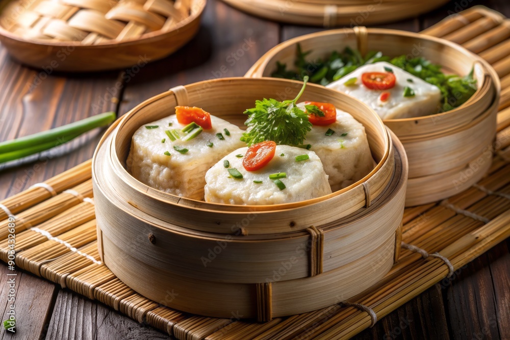 Delicate, handcrafted Chinese tofu fa gao cakes made from tofu pulp and ...