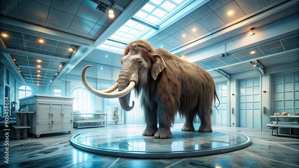 Resurrected woolly mammoth in futuristic science lab , Mammoth, Revival ...