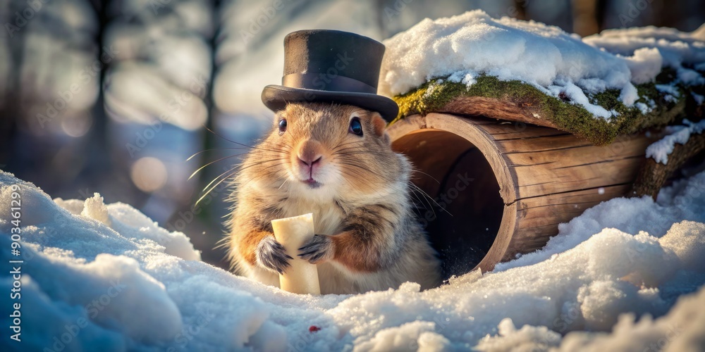 Famous rodent weather prophet emerges from burrow on snowy winter ...